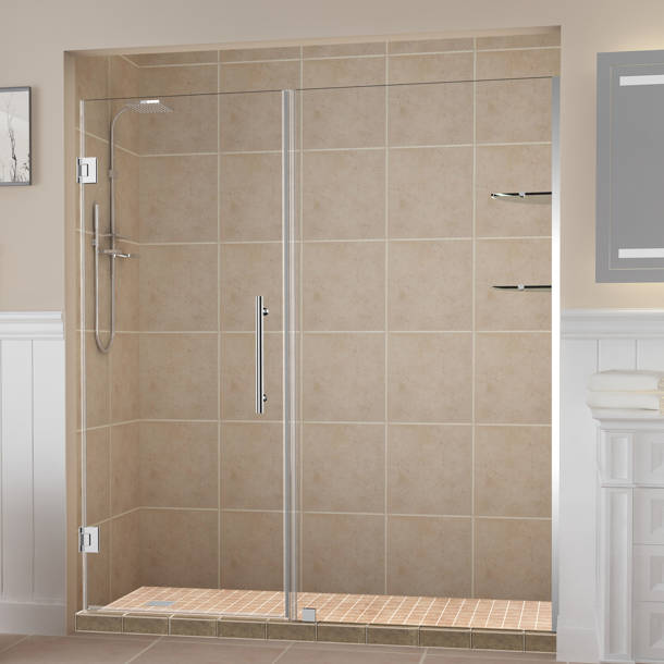 Aston Belmore Gs 70 25 71 25 W X 72 H Hinged Frameless Shower Door